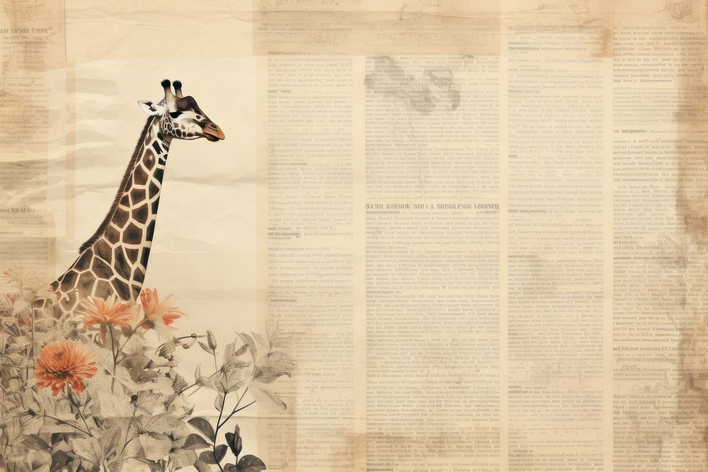 Giraffe border wildlife animal paper. | Free Photo Illustration - rawpixel