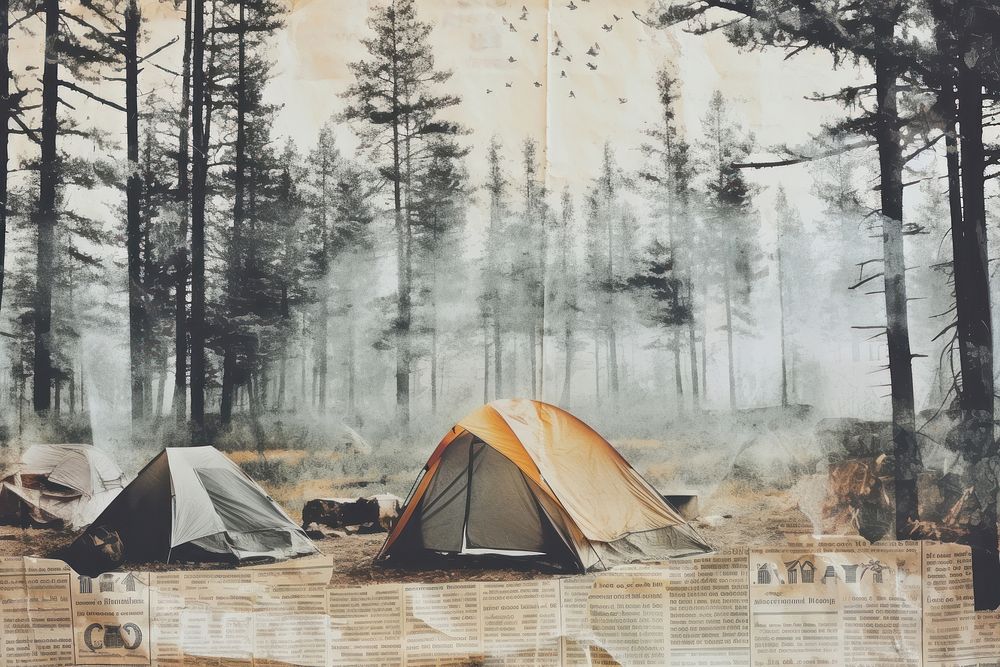 Camping border outdoors tent tranquility. | Premium Photo Illustration ...