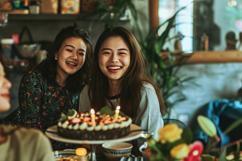 happy asian woman celebrating birthday | Free Photo - rawpixel
