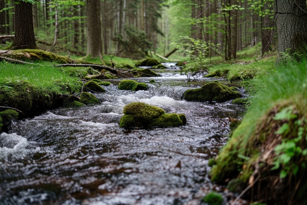 Spring Stream Forest scenery photo | Free Photo - rawpixel