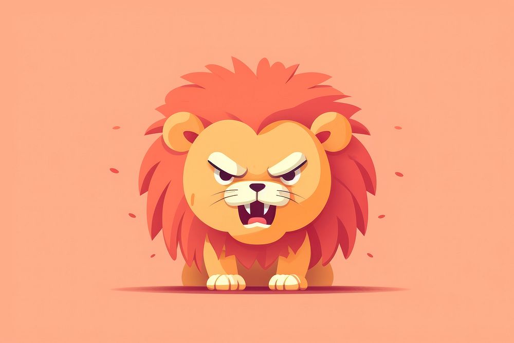 Angry lion cartoon mammal animal | Free Photo Illustration - rawpixel