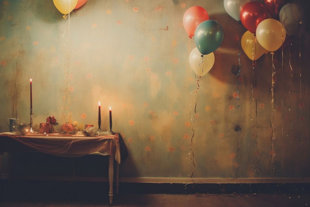 Birthday balloon candle table. | Free Photo - rawpixel