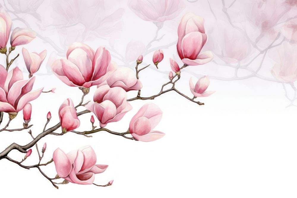 Magnolia border backgrounds blossom flower | Free Photo Illustration ...