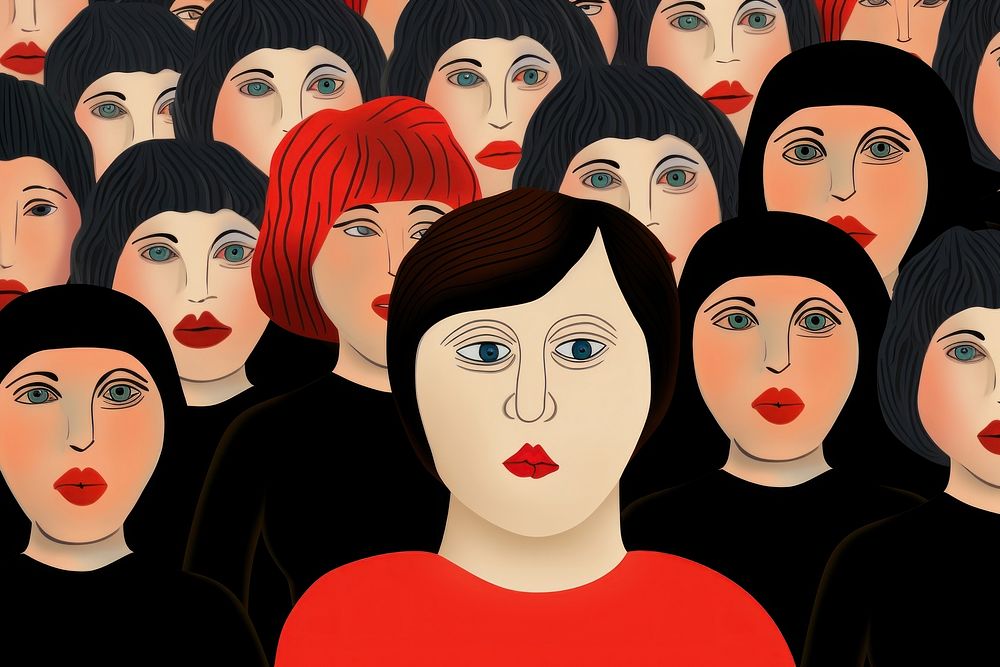 Crowd women portrait adult representation. | Free Photo Illustration ...