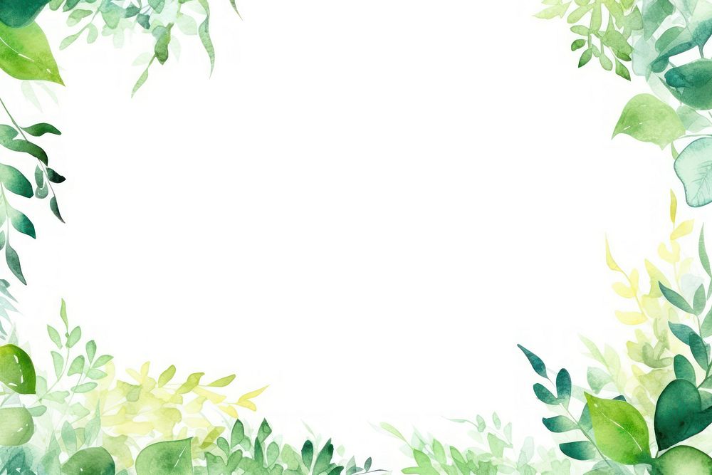 Green watercolor border nature outdoors | Free Photo Illustration ...