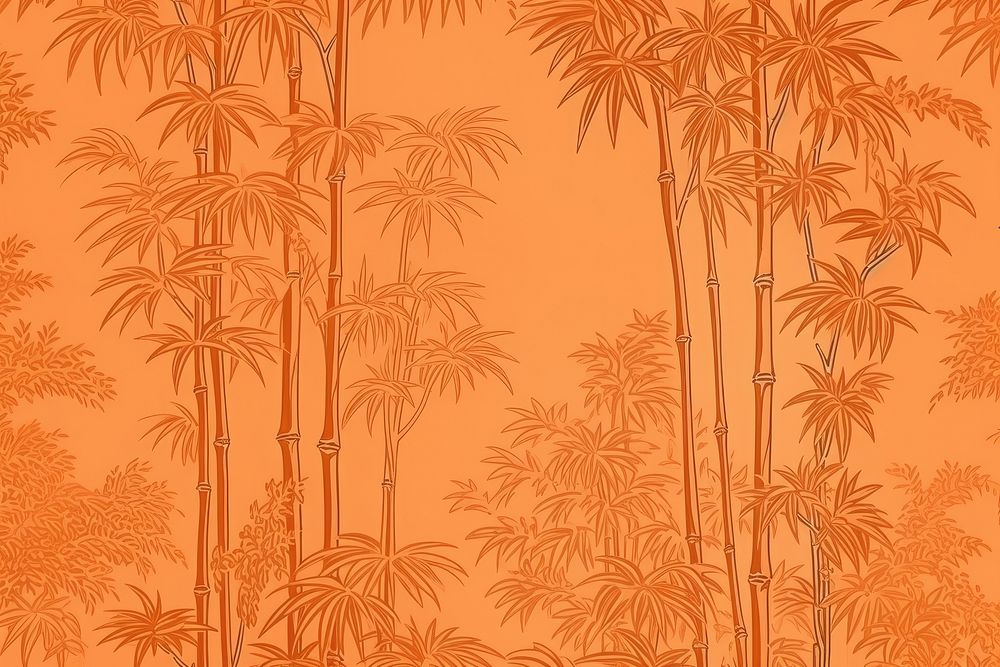Orange bamboo toile wallpaper backgrounds | Free Photo Illustration ...