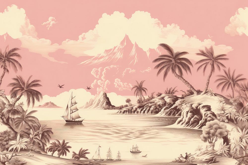 Beach toile landscape outdoors painting. | Premium Photo Illustration ...