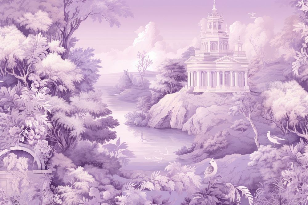 Lilac toile outdoors painting nature | Free Photo Illustration - rawpixel
