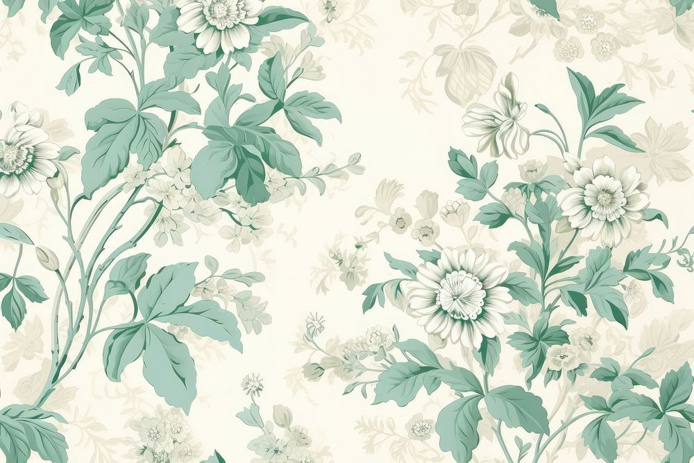 Spring flowers toile wallpaper pattern | Premium Photo Illustration ...