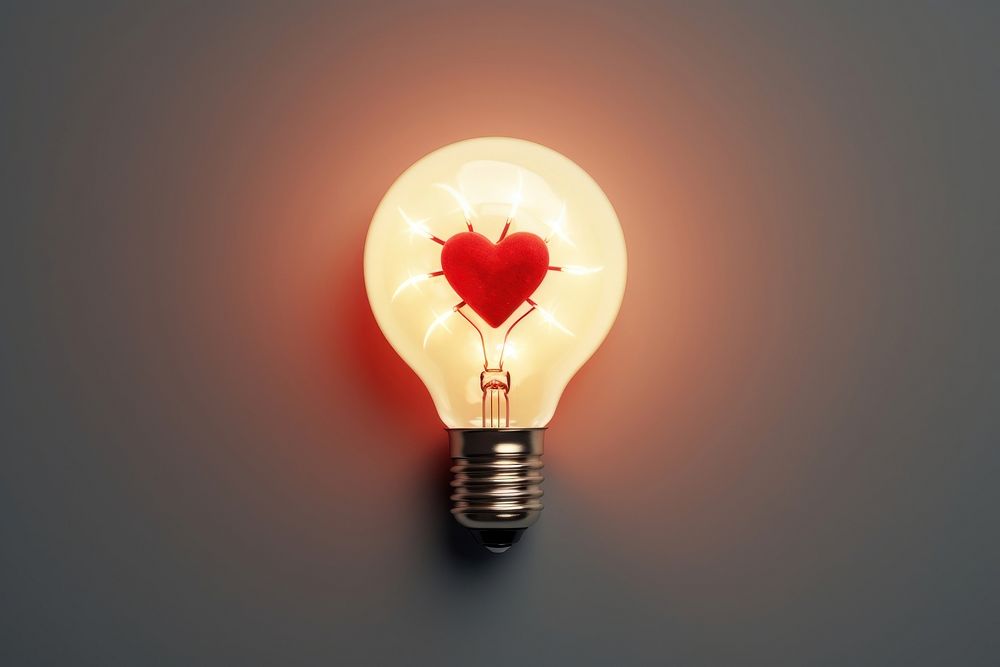 Light bulb heart icon lightbulb | Free Photo - rawpixel