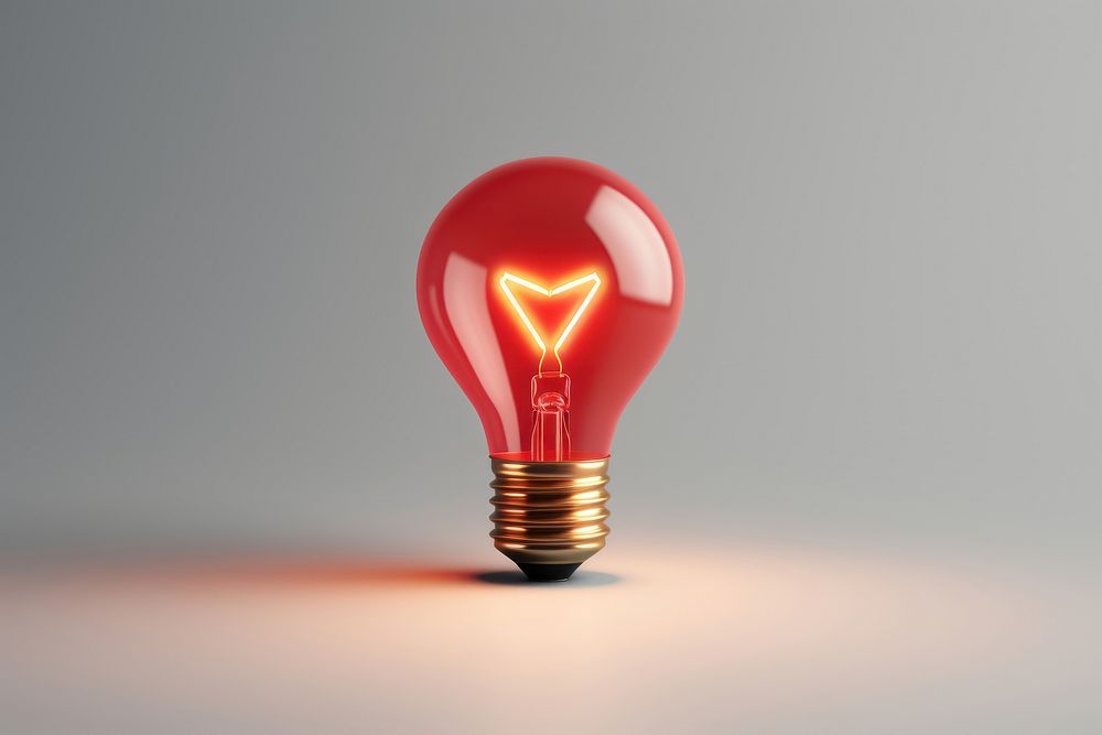 Light bulb red heart lightbulb | Free Photo - rawpixel