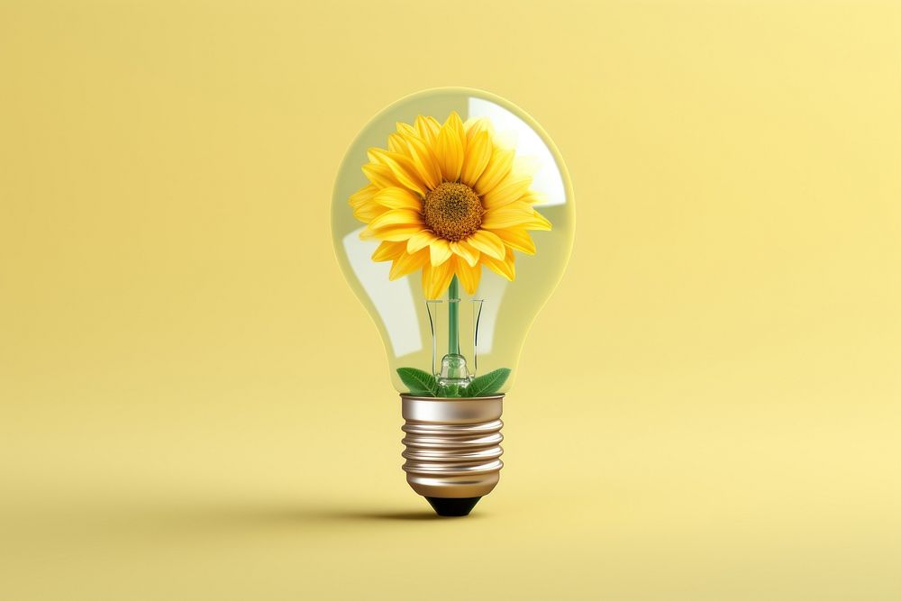 Light bulb sunflower lightbulb innovation | Free Photo - rawpixel