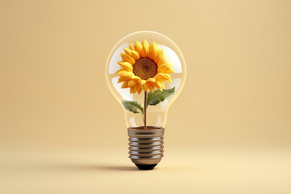 Light bulb sunflower lightbulb innovation | Free Photo - rawpixel