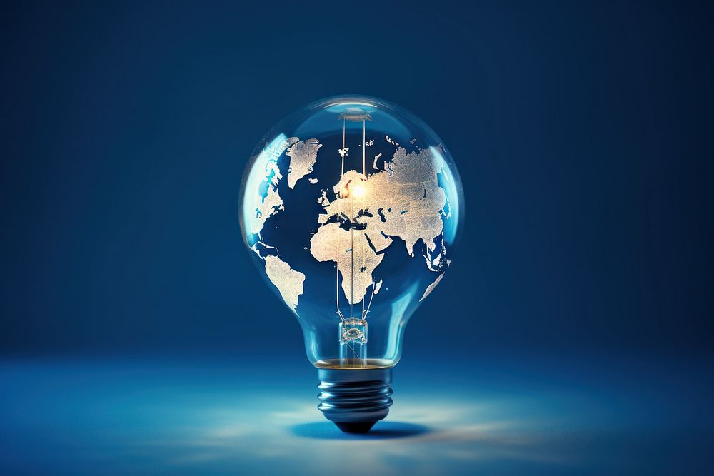 Light bulb world map lightbulb | Free Photo - rawpixel