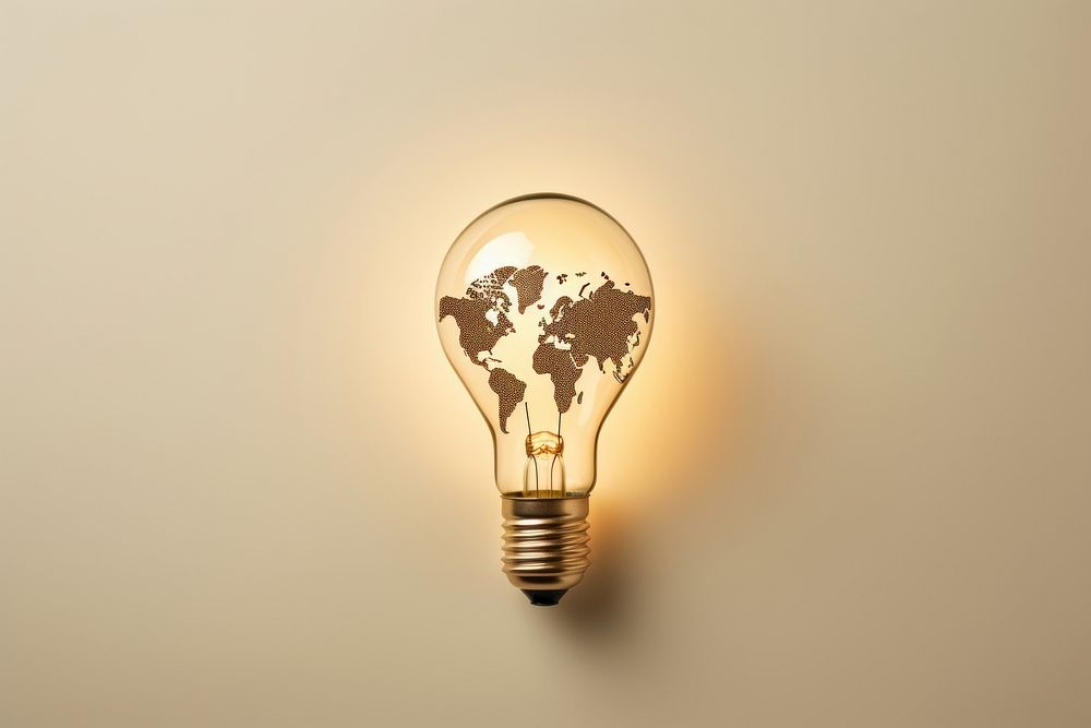 Light bulb world map lightbulb | Free Photo - rawpixel