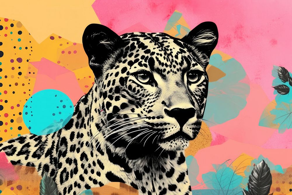 Collage Retro dreamy leopard print | Free Photo Illustration - rawpixel
