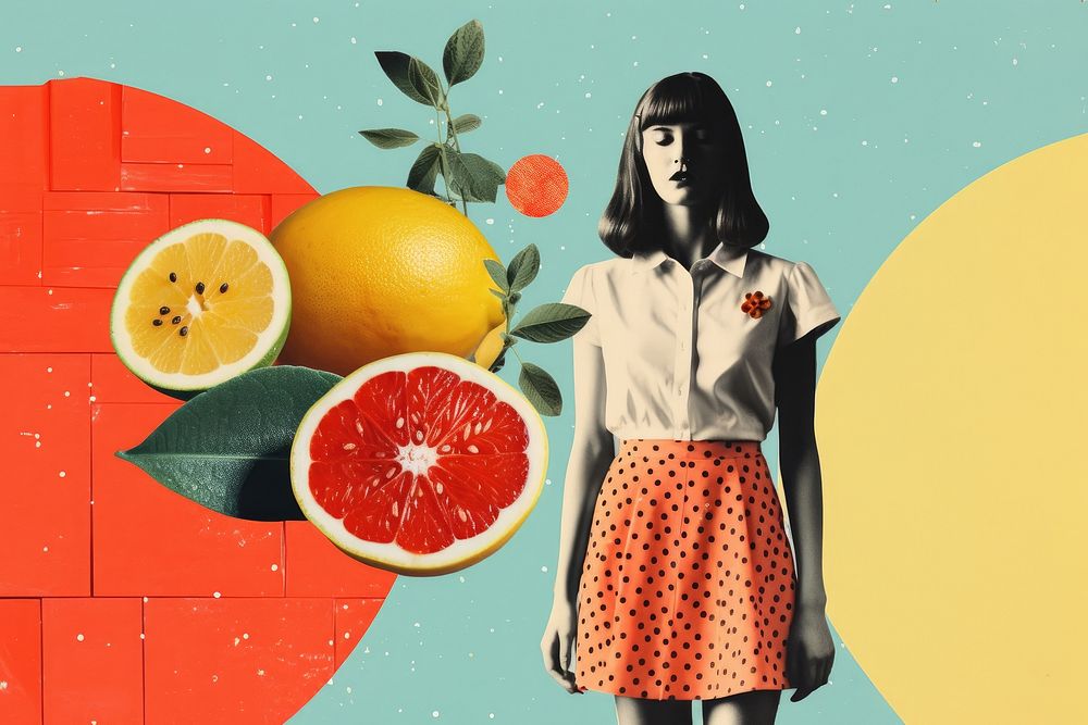 Paper collage grapefruit adult plant | Free Photo Illustration - rawpixel