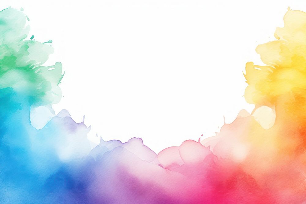 Rainbow watercolor border nature backgrounds | Premium Photo ...