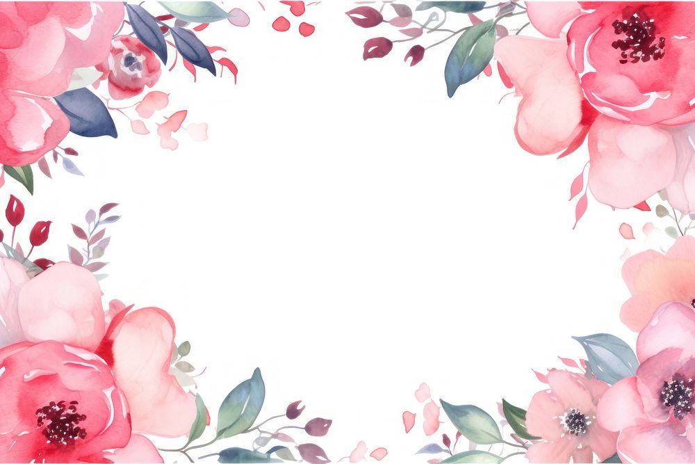 Watercolor border pattern flower petal. | Free Photo Illustration ...