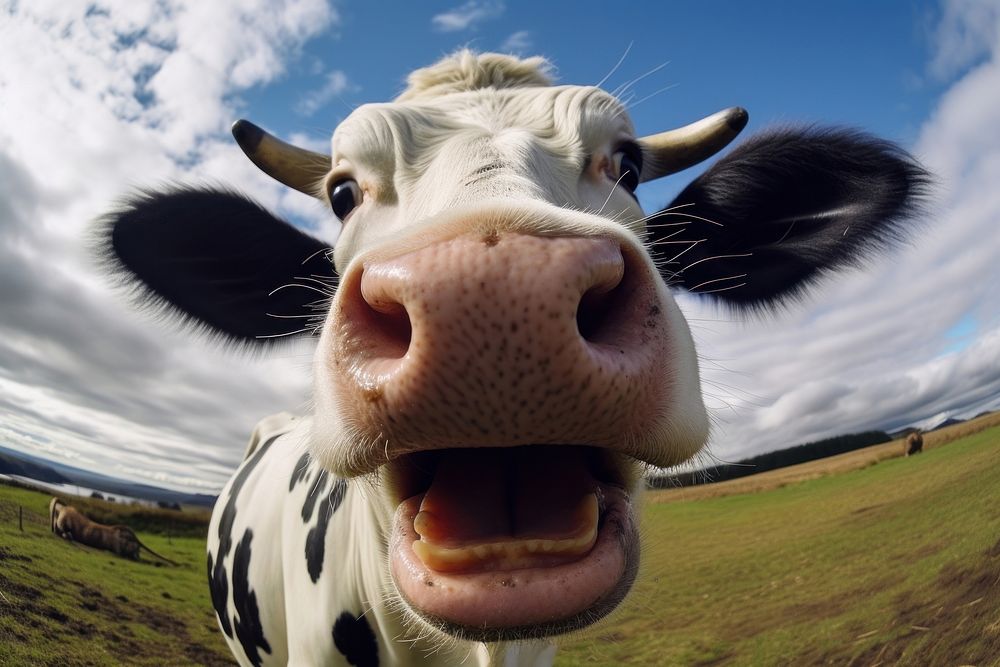 Selfie cow livestock mammal animal. | Free Photo - rawpixel