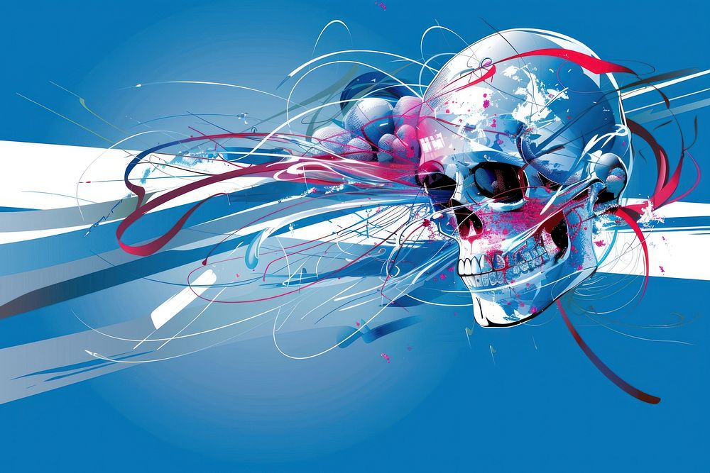 Skull abstract transportation advertisement. | Premium Photo ...