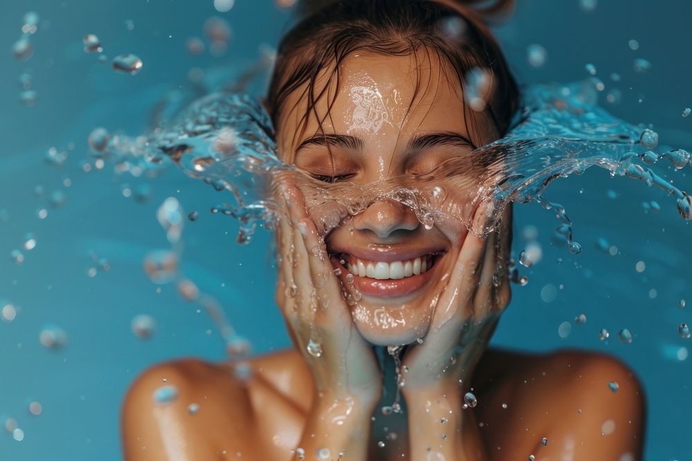 Skincare smiling bathing smile. | Premium Photo - rawpixel