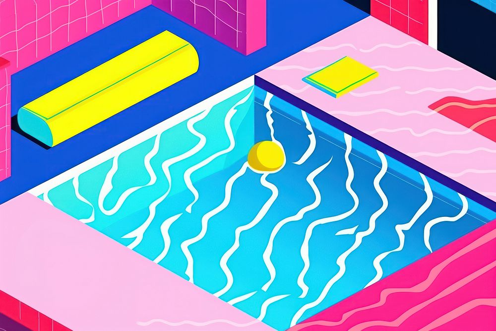 Summer pool art floating outdoors. | Premium Photo Illustration - rawpixel