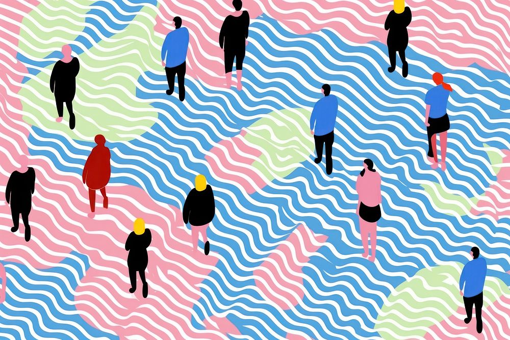 Wave people celebrating abstract pattern | Premium Photo Illustration ...