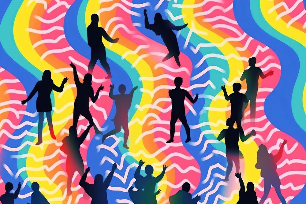 Wave people celebrating art abstract | Premium Photo Illustration ...