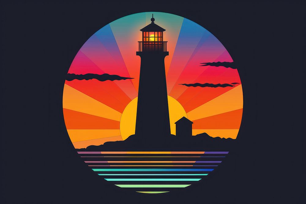 Rainbow lighthouse architecture building tower. | Premium Photo ...