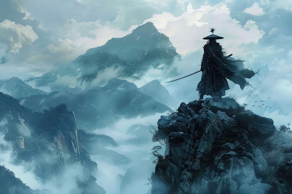 Samurai mountain outdoors samurai. | Premium Photo Illustration - rawpixel
