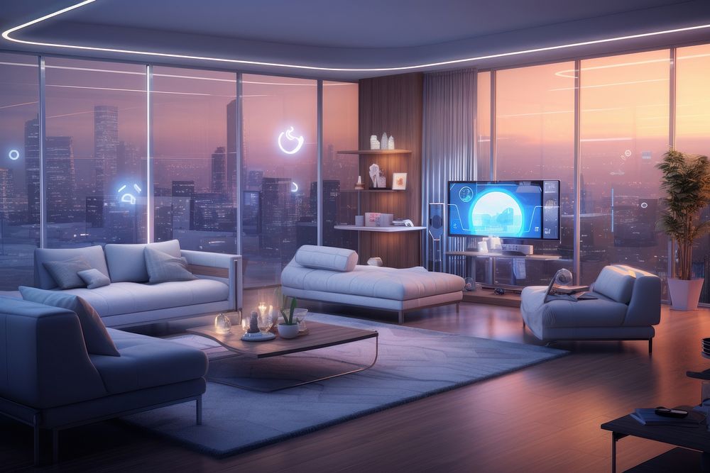 Photo smart living room architecture | Premium Photo Illustration ...