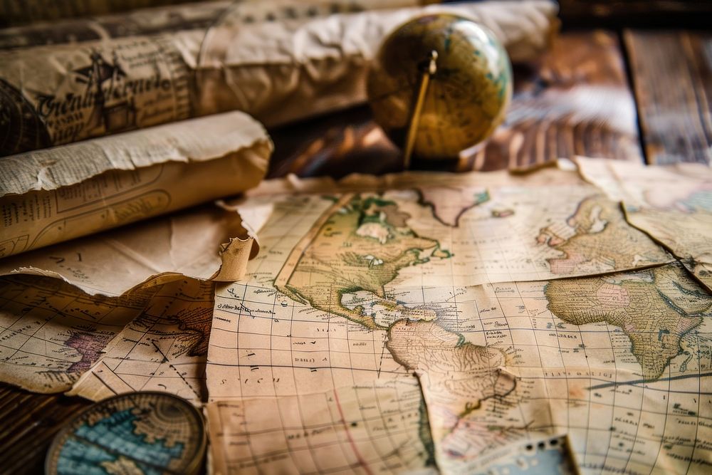 Vintage map globe old exploration. | Free Photo - rawpixel