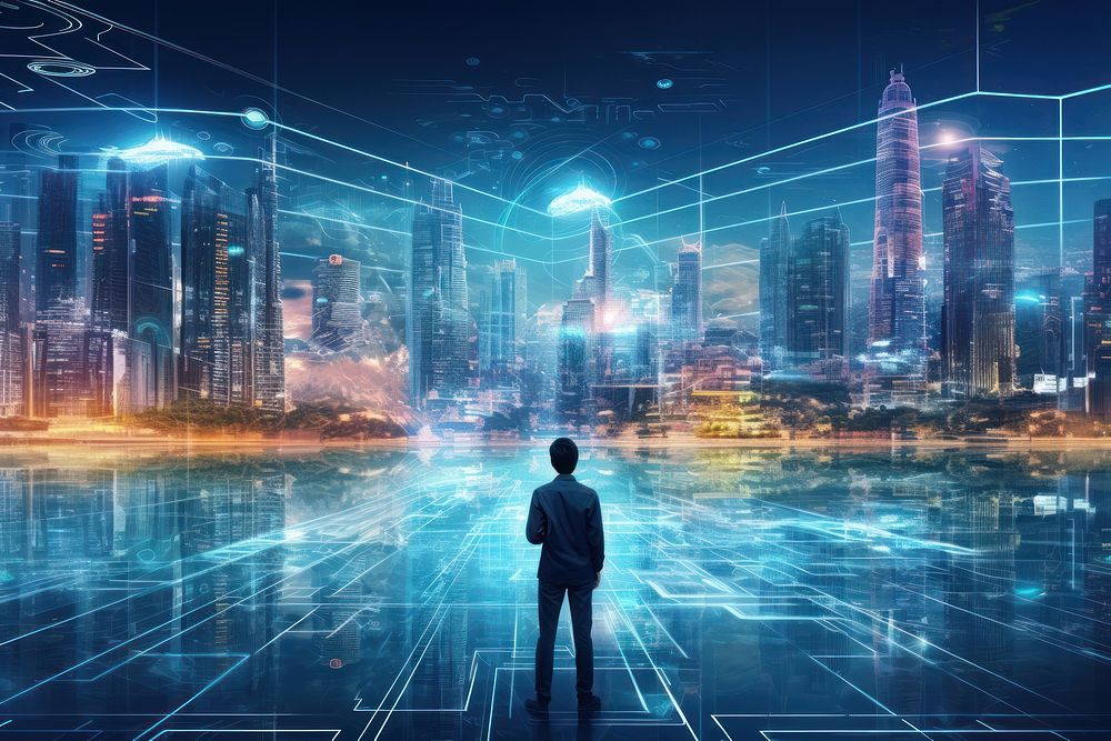 Smart city virtual interface architecture | Free Photo Illustration ...