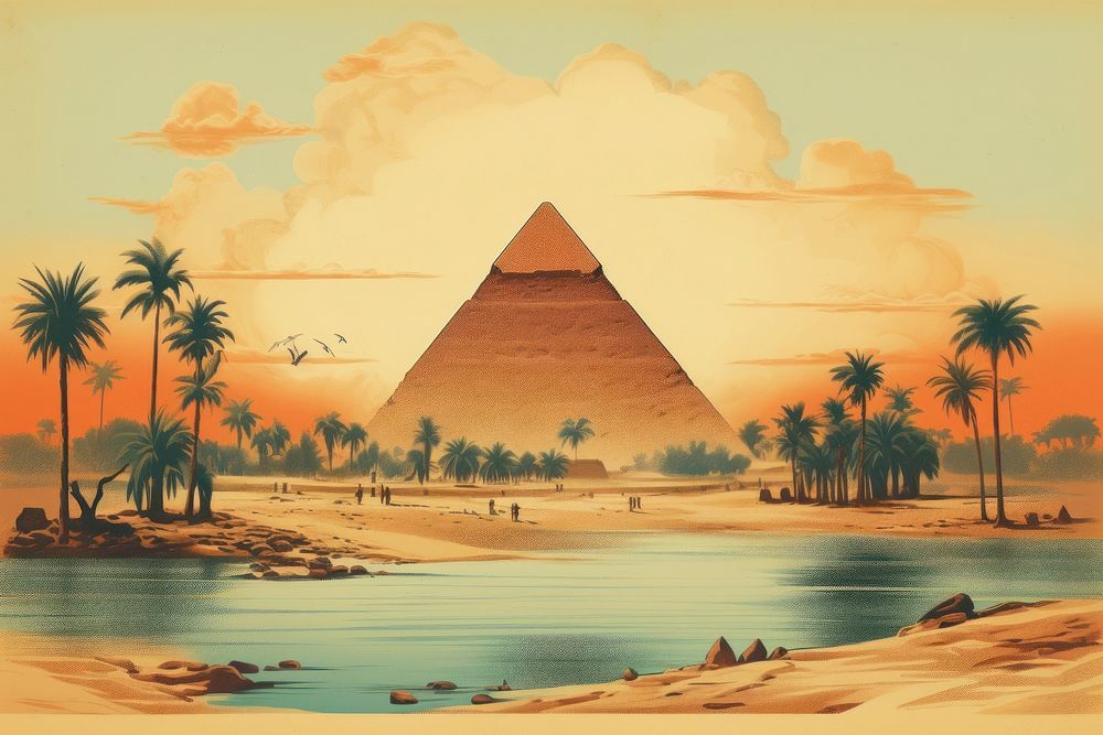 Pyramid architecture landscape outdoors. | Premium Photo Illustration ...