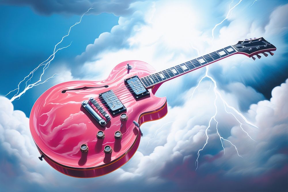 Thunder guitar string music. | Premium Photo Illustration - rawpixel