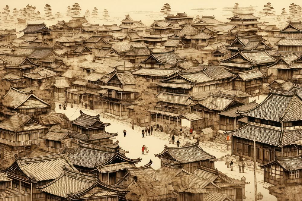 Traditional japanese towns architecture tradition | Premium Photo ...