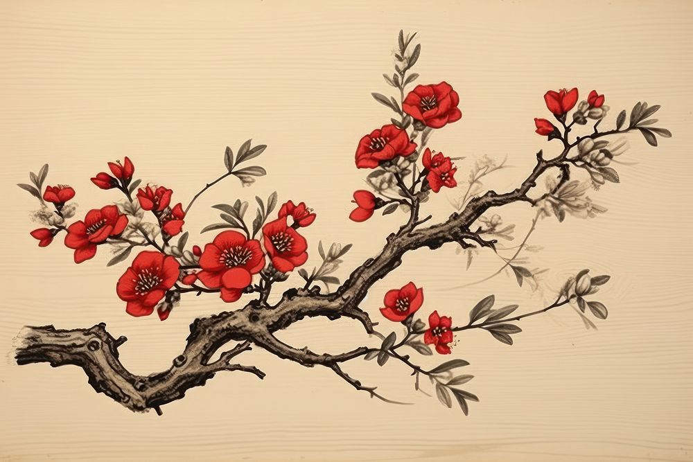 PNG Traditional japanese twig painting | Premium Photo Illustration ...