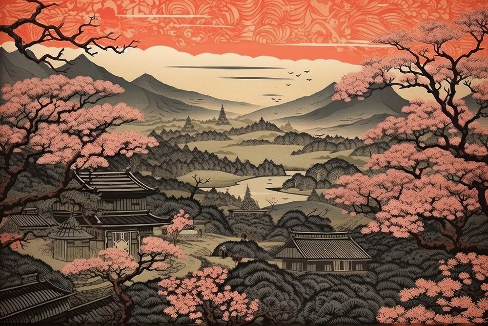 Traditional japanese countryside landscape outdoors | Premium Photo ...