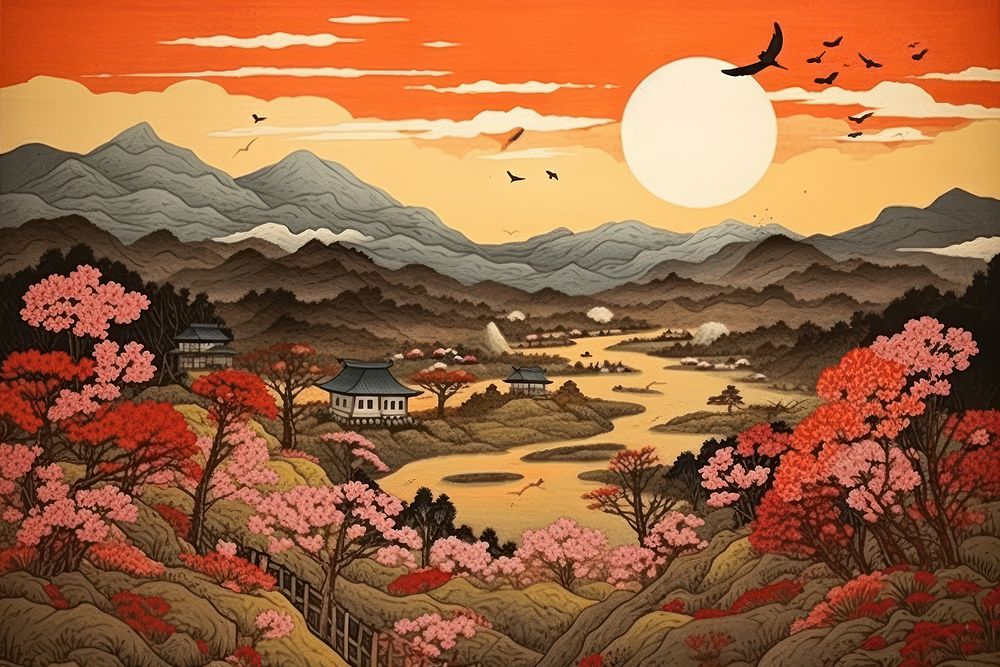 Traditional japanese countryside landscape outdoors | Premium Photo ...