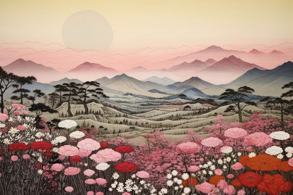 Traditional japanese field landscape outdoors | Free Photo Illustration ...