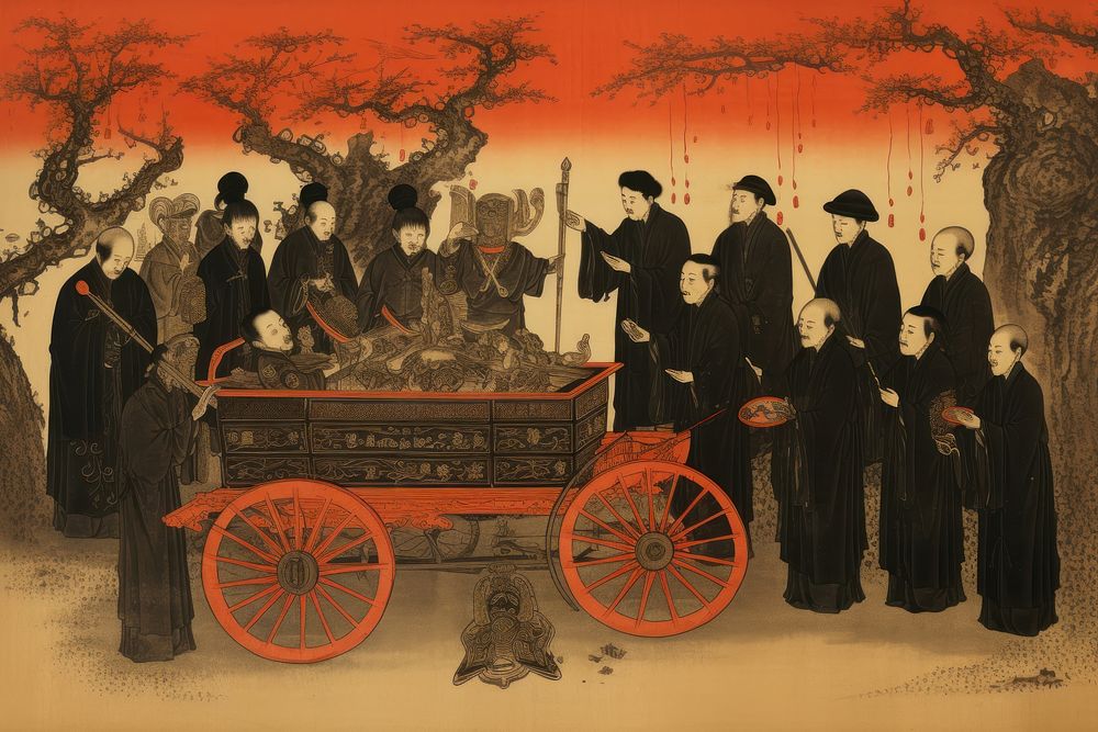 PNG Traditional japanese funeral painting | Free Photo Illustration ...