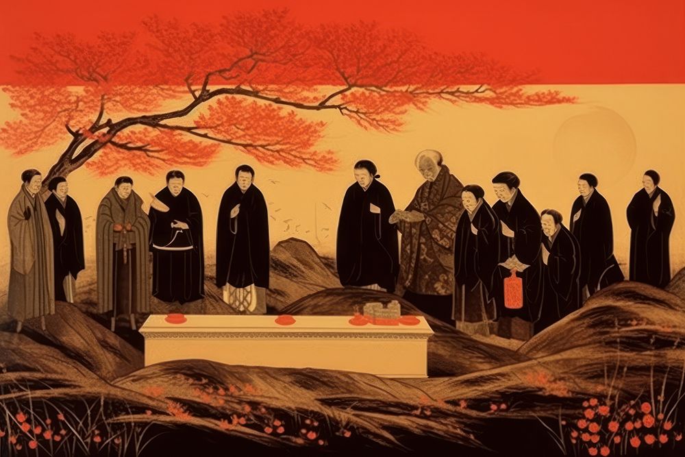 PNG Traditional japanese funeral painting | Premium Photo Illustration ...
