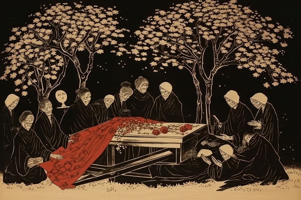 PNG Traditional japanese funeral art | Free Photo Illustration - rawpixel