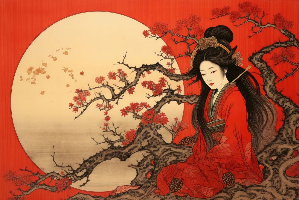 Traditional japanese samuri tradition painting | Premium Photo ...