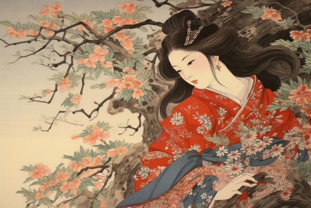Traditional japanese samuri painting adult | Free Photo Illustration ...