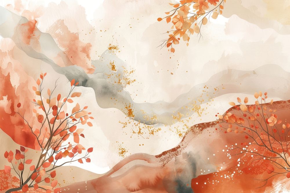 Autumn watercolor background backgrounds painting | Free Photo ...