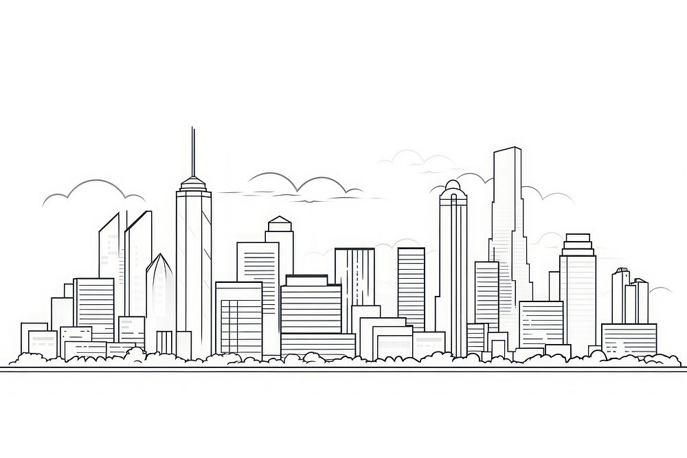 Buildings sketch metropolis drawing. | Free Photo Illustration - rawpixel