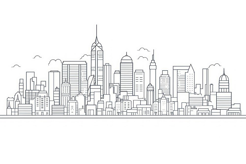 City sketch metropolis drawing. | Free Photo Illustration - rawpixel