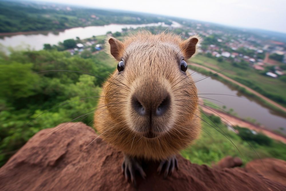 Capybara looking camera animal squirrel | Premium Photo - rawpixel